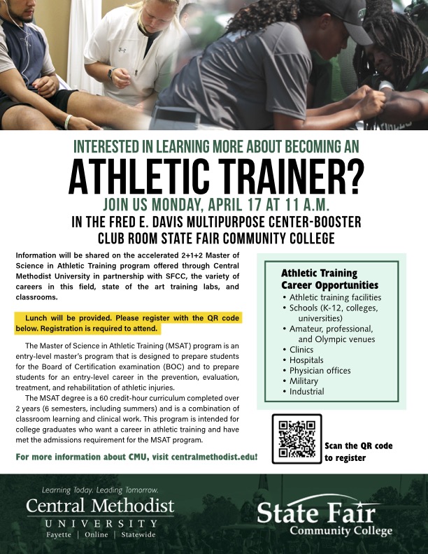 SFCC, CMU to host athletic trainer informational meeting - State Fair ...