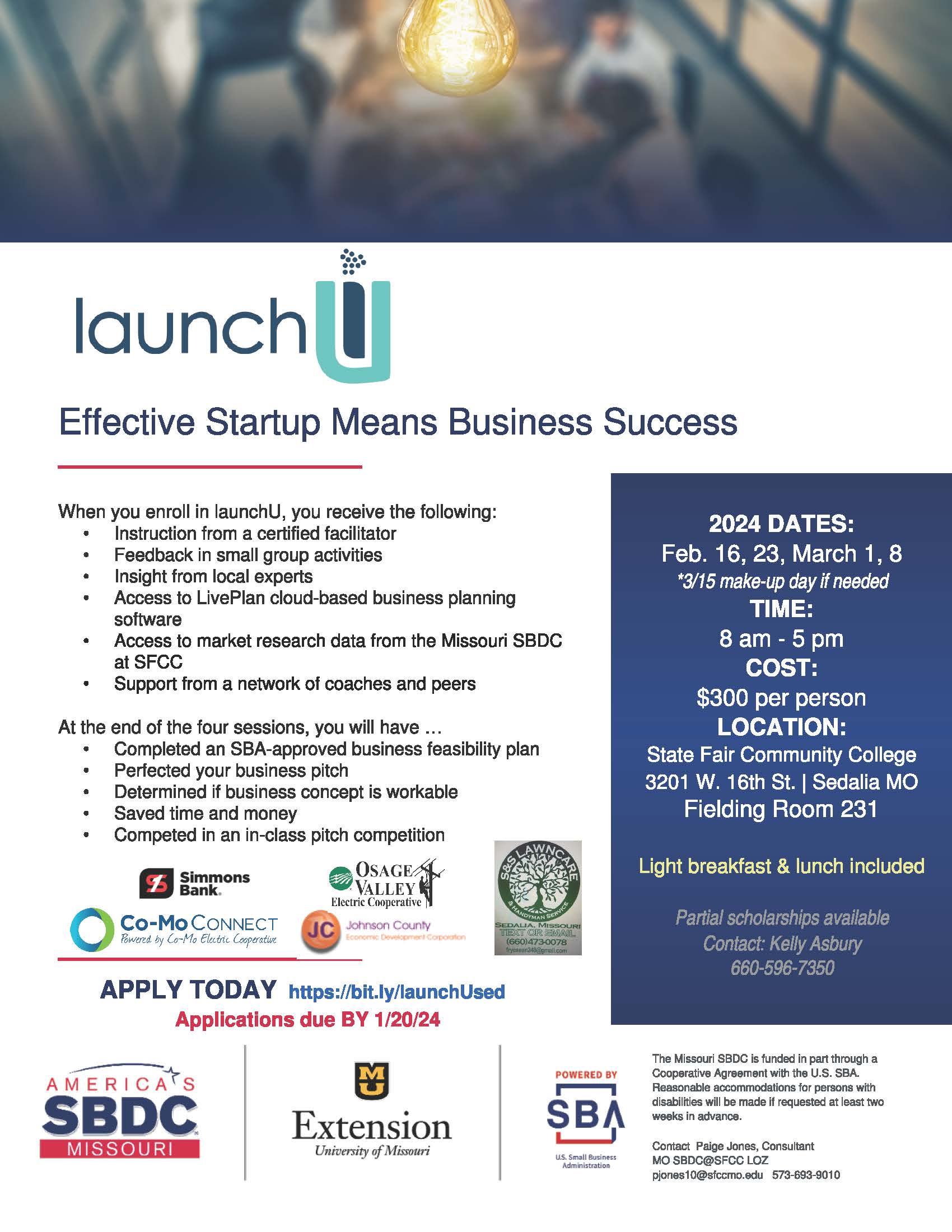Missouri SBDC to offer 4-session entrepreneur, start-up course - State ...