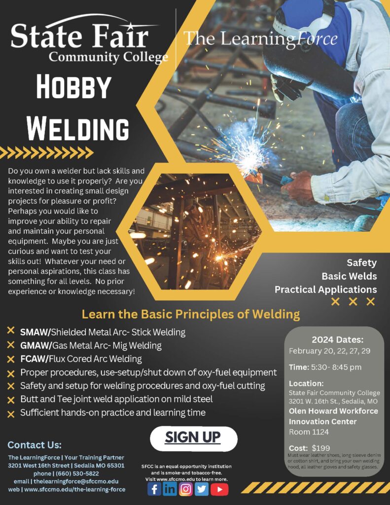SFCC to Offer a 15-hour Hobby Welding Training - State Fair Community ...